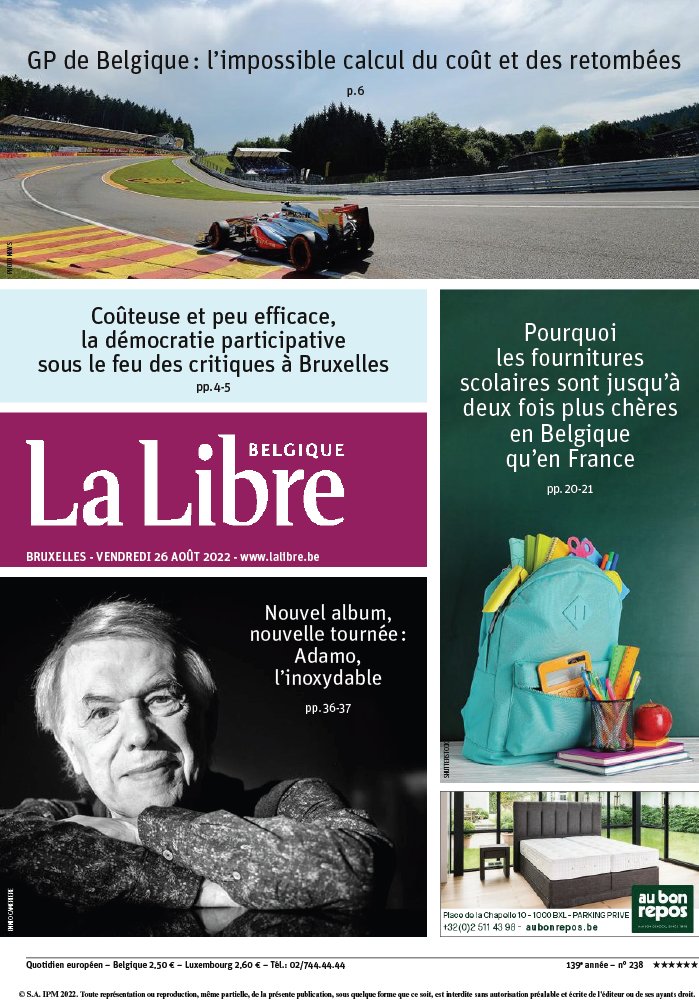La Libre Belgique N°20220826 du 26 août 2022 à télécharger sur iPad