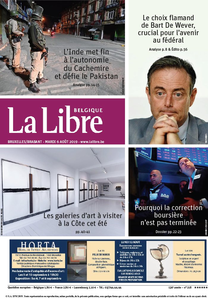 La Libre Belgique N°20190806 du 06 août 2019 à télécharger sur iPad