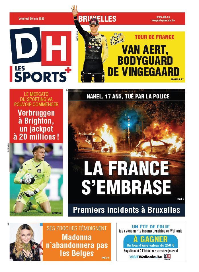 La Dernière Heure/Les Sports N°20230630 du 30 juin 2023 à télécharger sur iPad