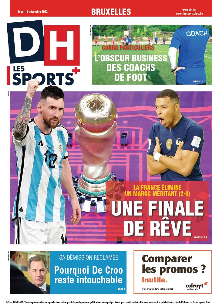 La Dernière Heure/Les Sports N°20221215 du 15 décembre 2022 à télécharger sur iPad