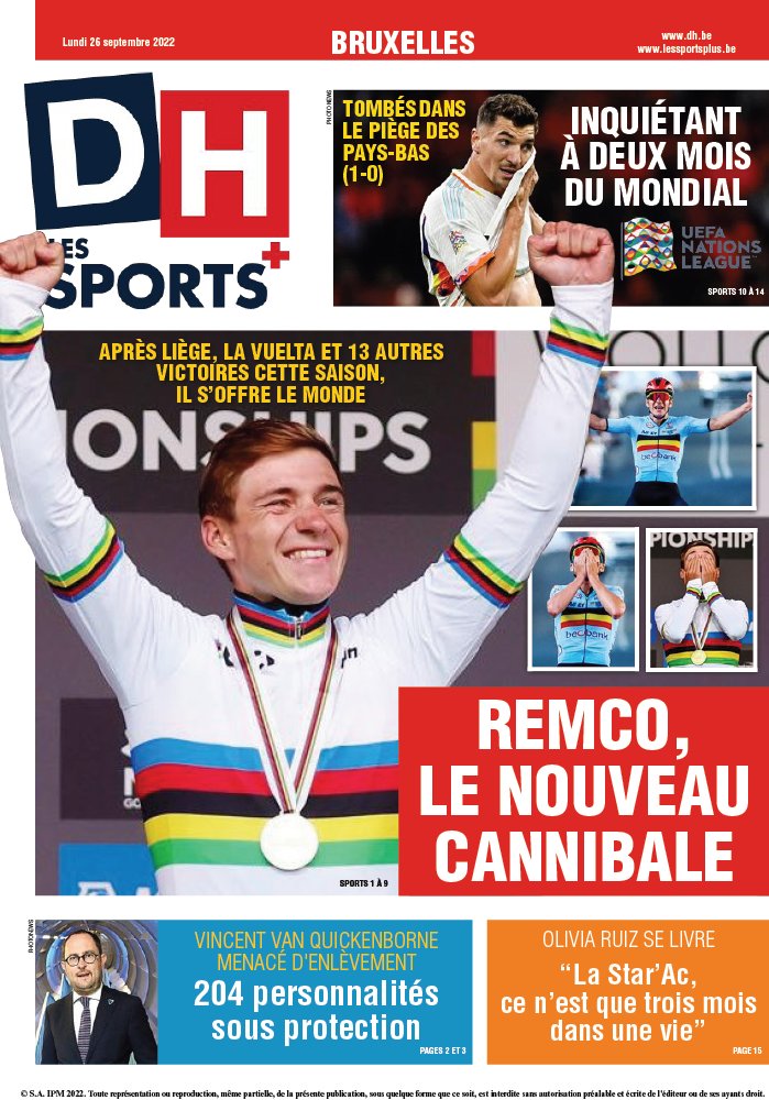 La Dernière Heure/Les Sports N°20220926 du 26 septembre 2022 à télécharger sur iPad