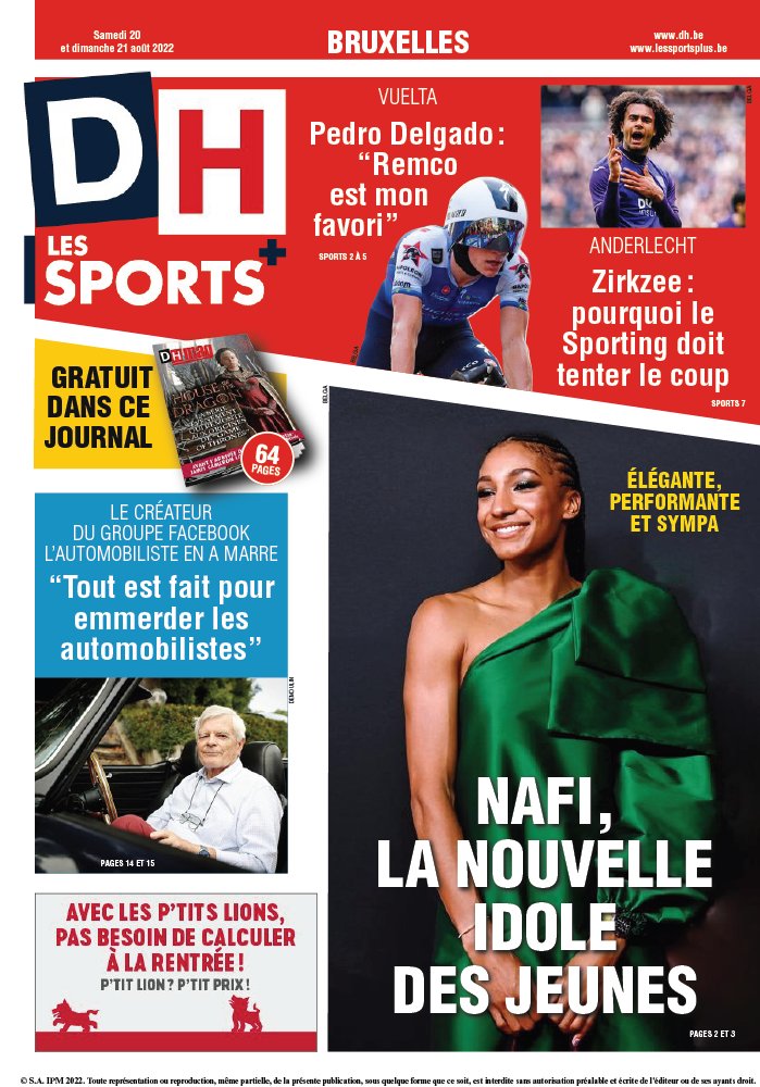 La Dernière Heure/Les Sports N°20220820 du 20 août 2022 à télécharger sur iPad
