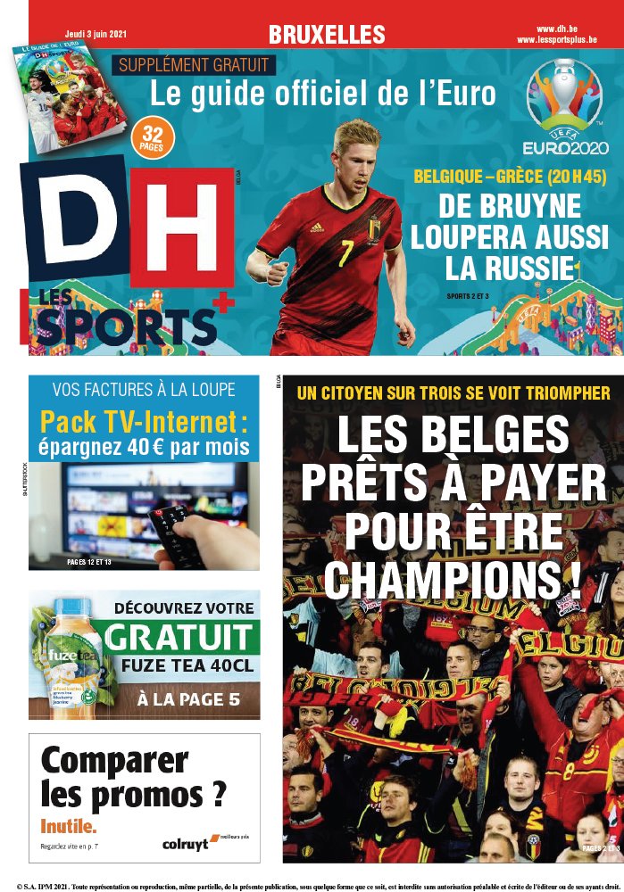 La Dernière Heure/Les Sports N°20210603 du 03 juin 2021 à télécharger sur iPad