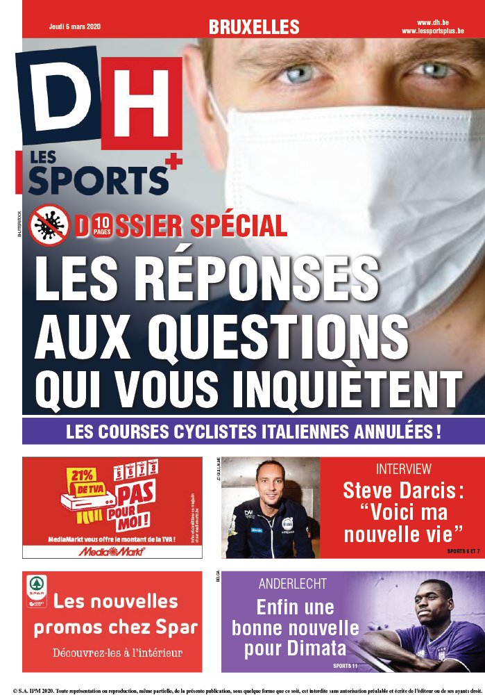 La Dernière Heure/Les Sports N°20200305 du 05 mars 2020 à télécharger sur iPad