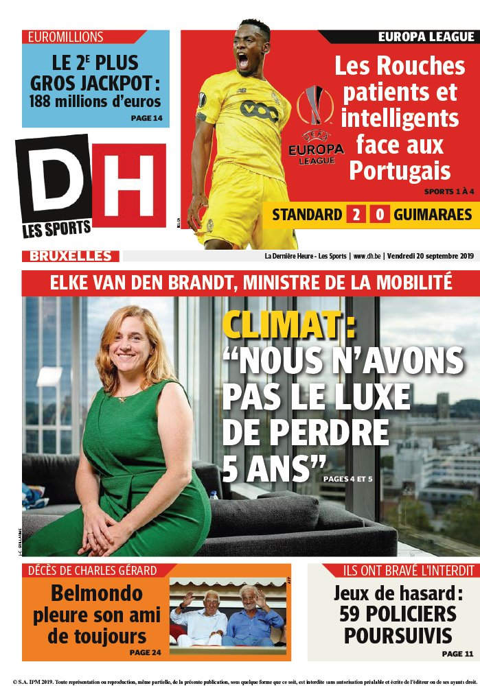 La Dernière Heure/Les Sports N°20190920 du 20 septembre 2019 à télécharger sur iPad