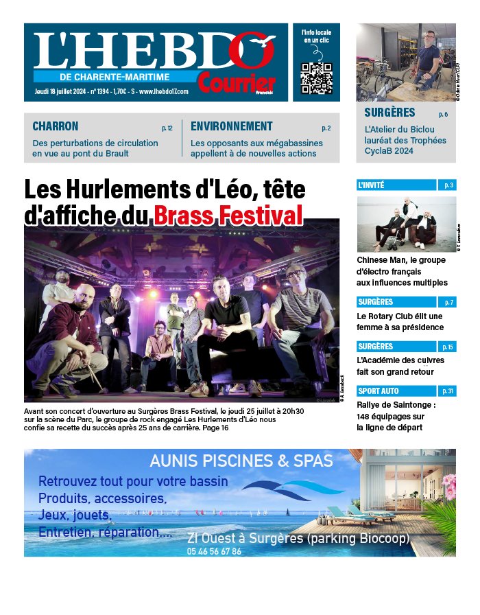 L'Hebdo de Charente Maritime N°1394 du 18 juillet 2024 à télécharger sur iPad