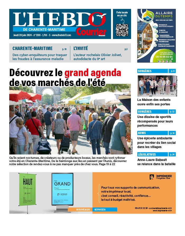 L'Hebdo de Charente Maritime N°1390 du 20 juin 2024 à télécharger sur iPad