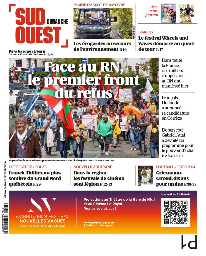 Sud Ouest Dimanche N 20240616 Du 16 Juin 2024 à Télécharger Sur Ipad