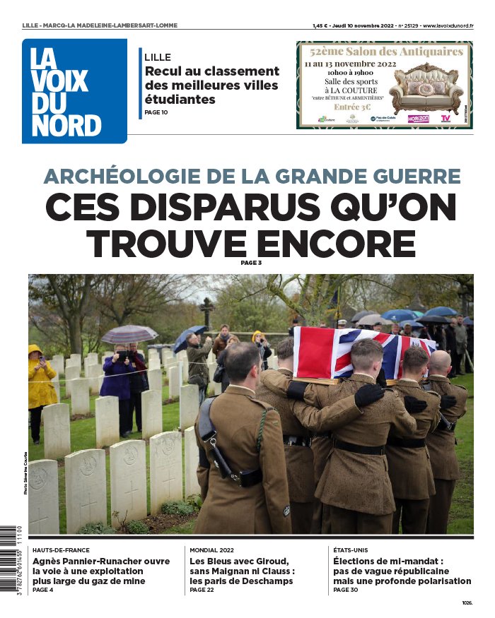 La Voix du Nord N°20221110 du 10 novembre 2022 à télécharger sur iPad
