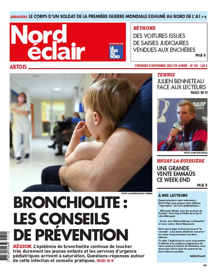 Nord éclair N°20221111 du 11 novembre 2022 à télécharger sur iPad