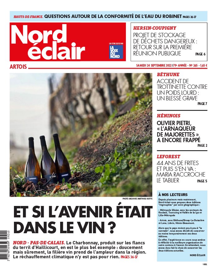 Nord éclair N°20220924 du 24 septembre 2022 à télécharger sur iPad