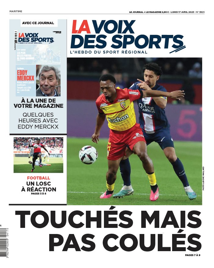 La Voix des Sports N°3923 du 17 avril 2023 à télécharger sur iPad