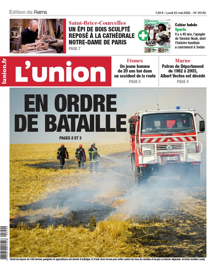 L'Union N°20230522 du 22 mai 2023 à télécharger sur iPad