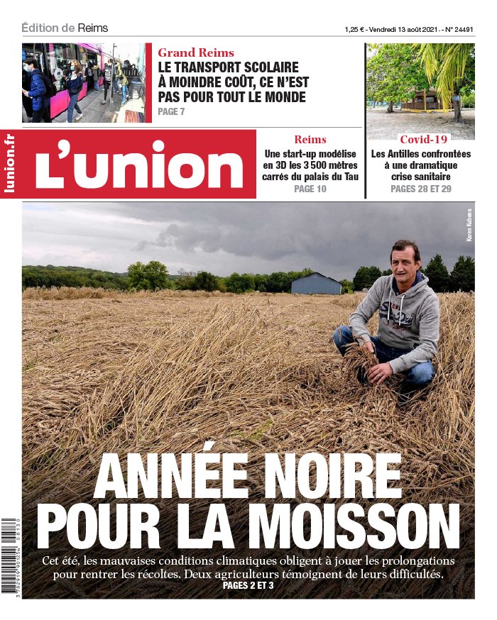 L'Union N°20210813 du 13 août 2021 à télécharger sur iPad