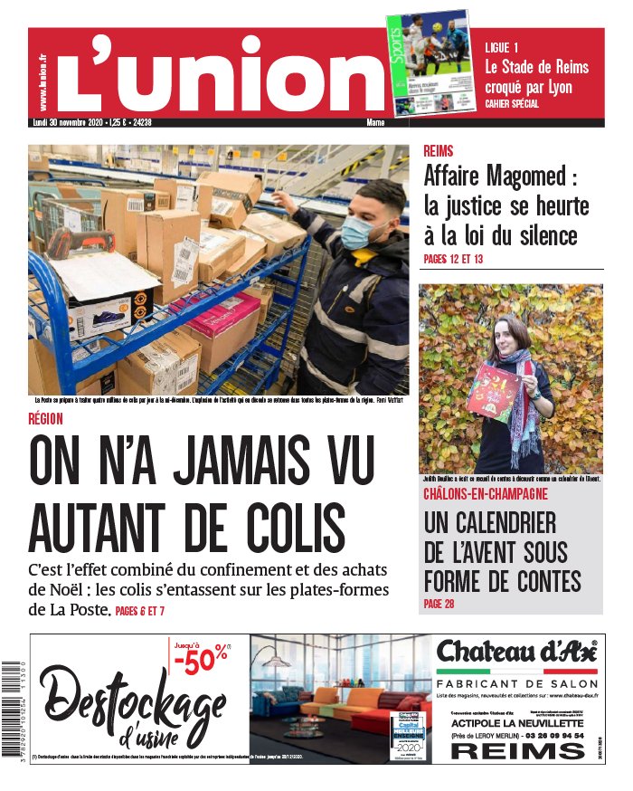 L'Union N°20201130 du 30 novembre 2020 à télécharger sur iPad