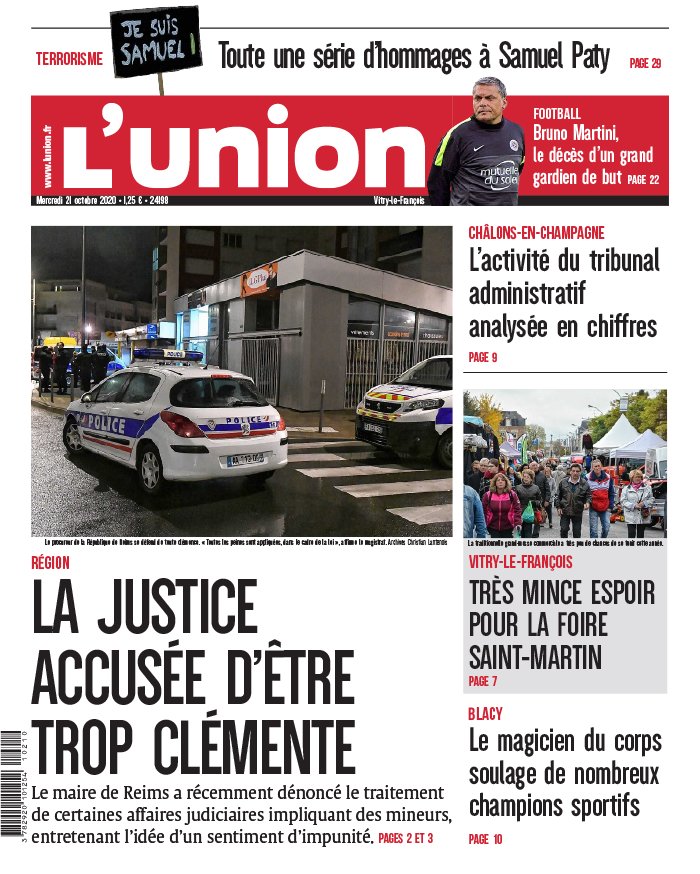 L'Union N°20201021 du 21 octobre 2020 à télécharger sur iPad