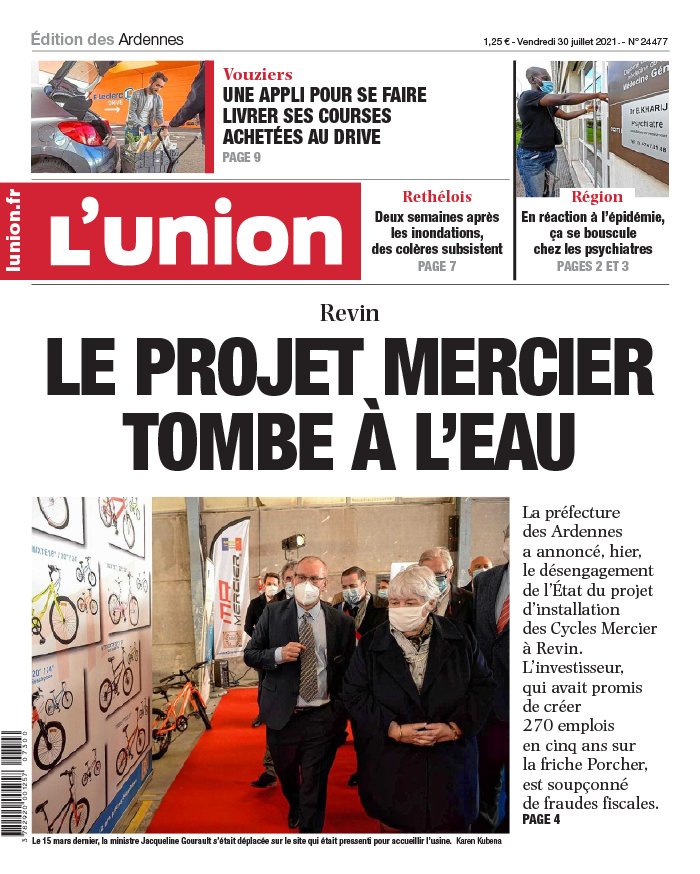 L'Union N°20210730 du 30 juillet 2021 à télécharger sur iPad
