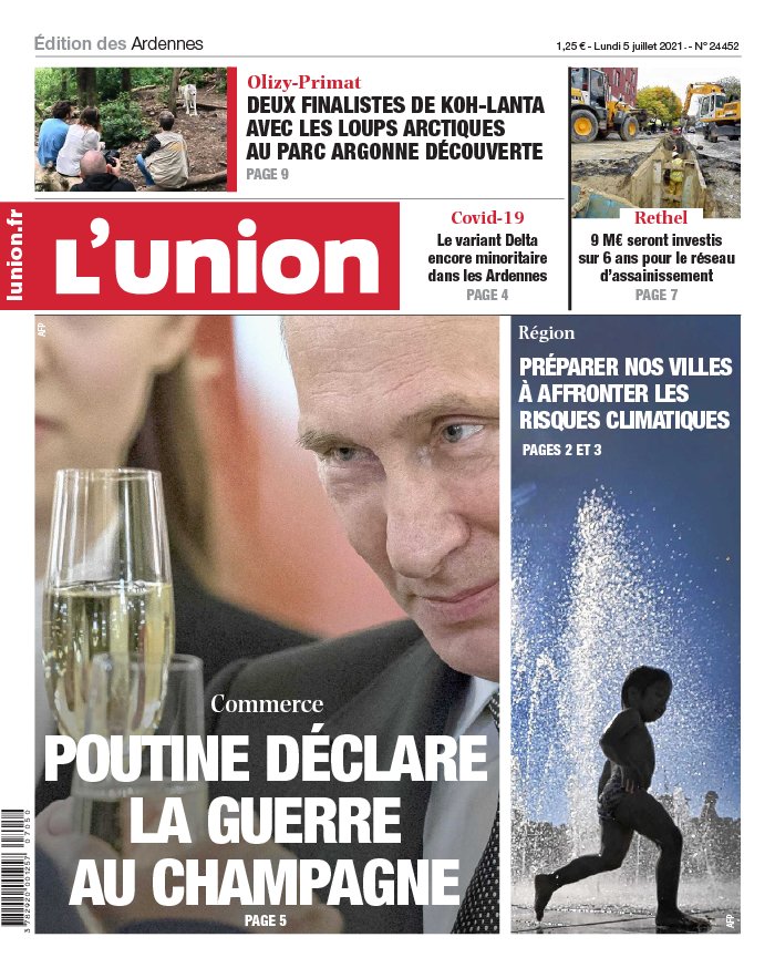 L'Union N°20210705 du 05 juillet 2021 à télécharger sur iPad