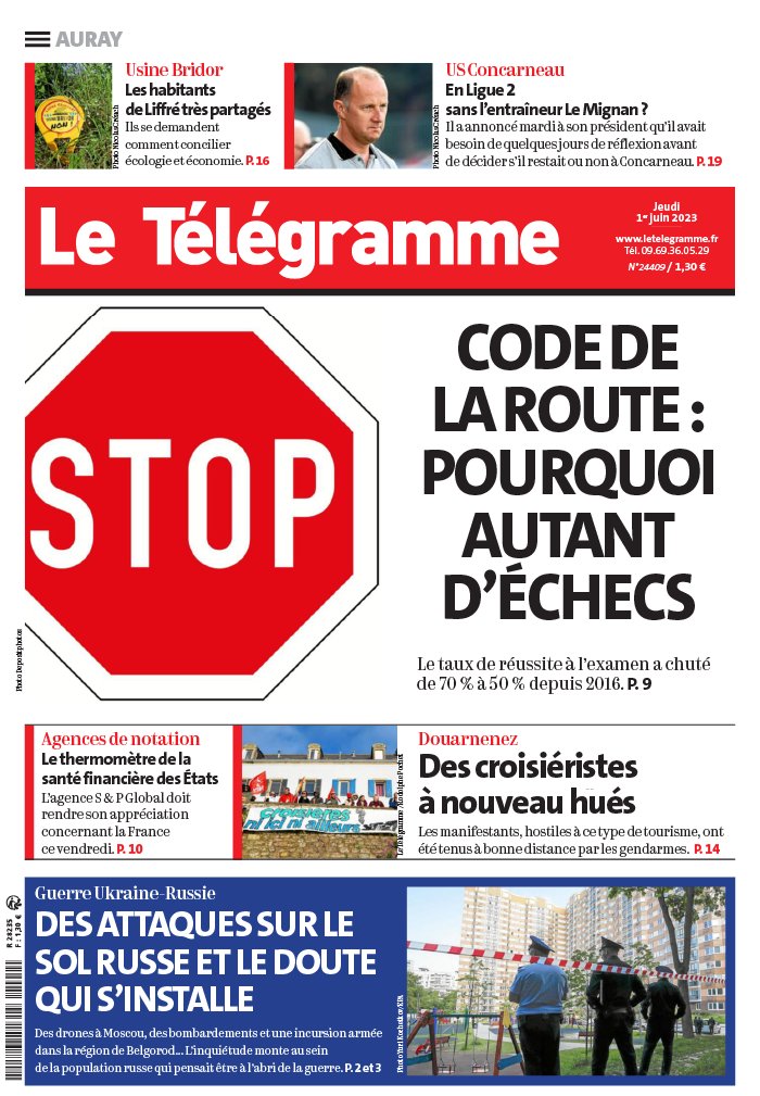 Le Télégramme N°20230601 du 01 juin 2023 à télécharger sur iPad