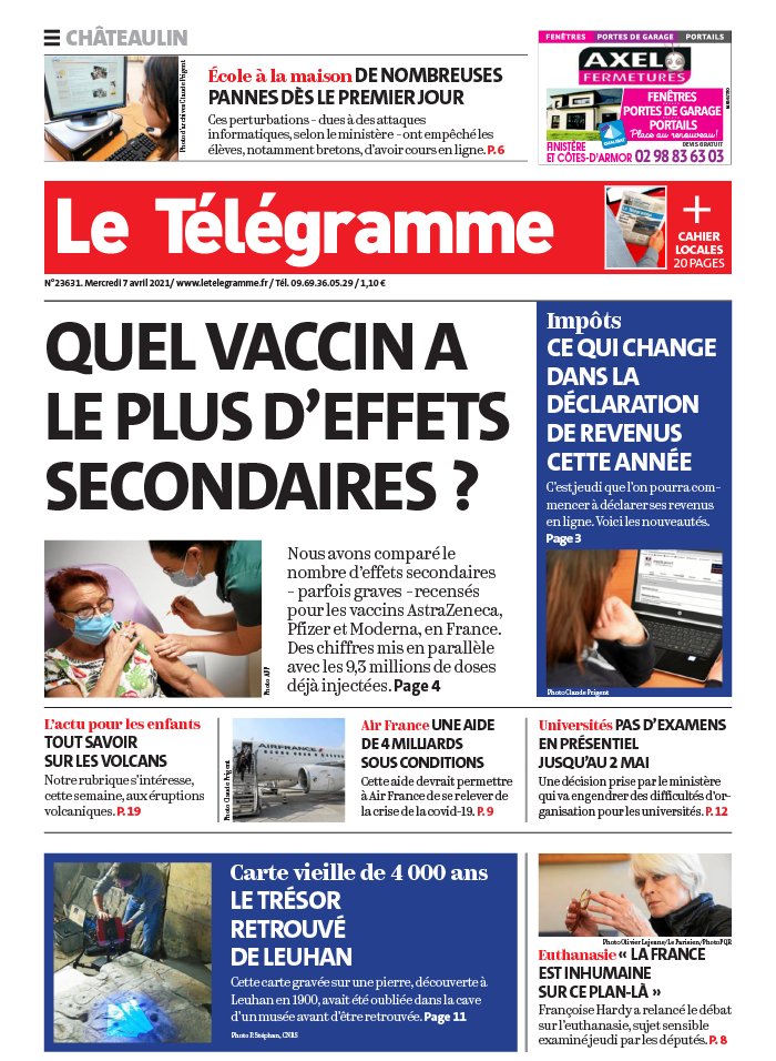 Le Télégramme N°20210407 du 07 avril 2021 à télécharger sur iPad