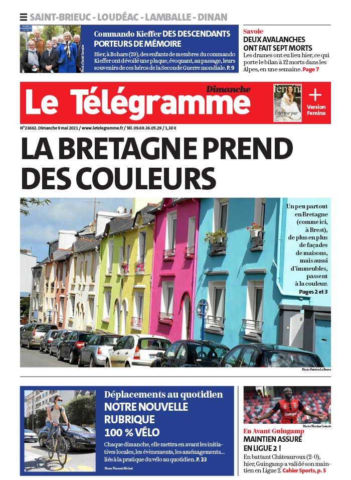 Le Télégramme N°20210509 du 09 mai 2021 à télécharger sur iPad
