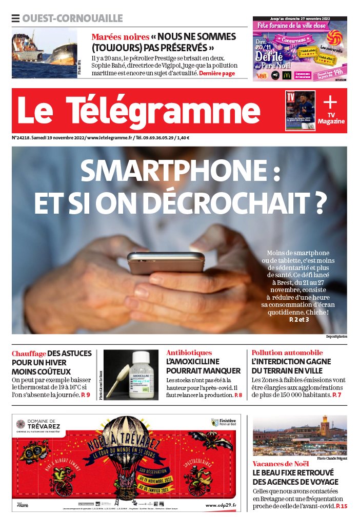 Le Télégramme N°20221119 du 19 novembre 2022 à télécharger sur iPad