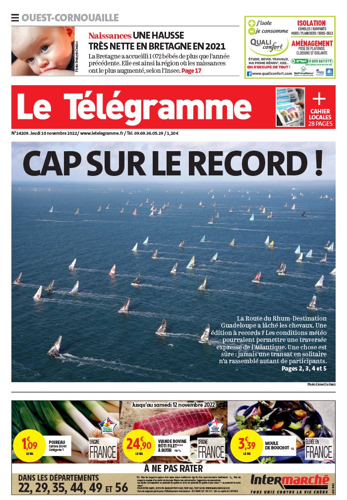 Le Télégramme N°20221110 du 10 novembre 2022 à télécharger sur iPad