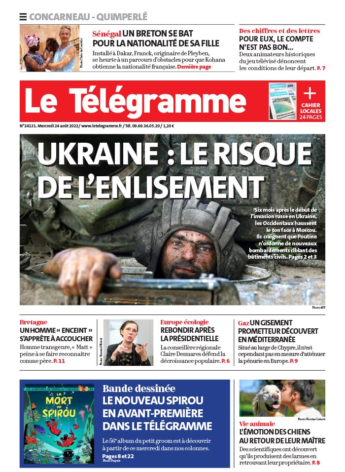 Le Télégramme N°20220824 du 24 août 2022 à télécharger sur iPad
