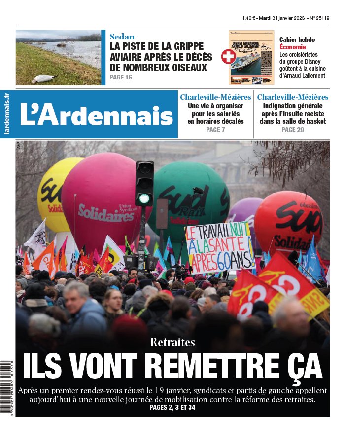 L'Ardennais N°25119 du 31 janvier 2023 à télécharger sur iPad