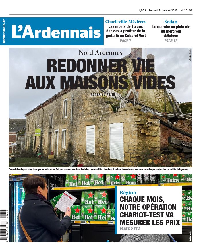 L'Ardennais N°25109 du 21 janvier 2023 à télécharger sur iPad