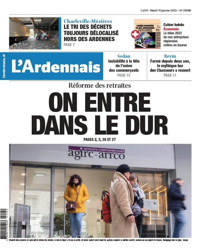 L'Ardennais N°25098 du 10 janvier 2023 à télécharger sur iPad