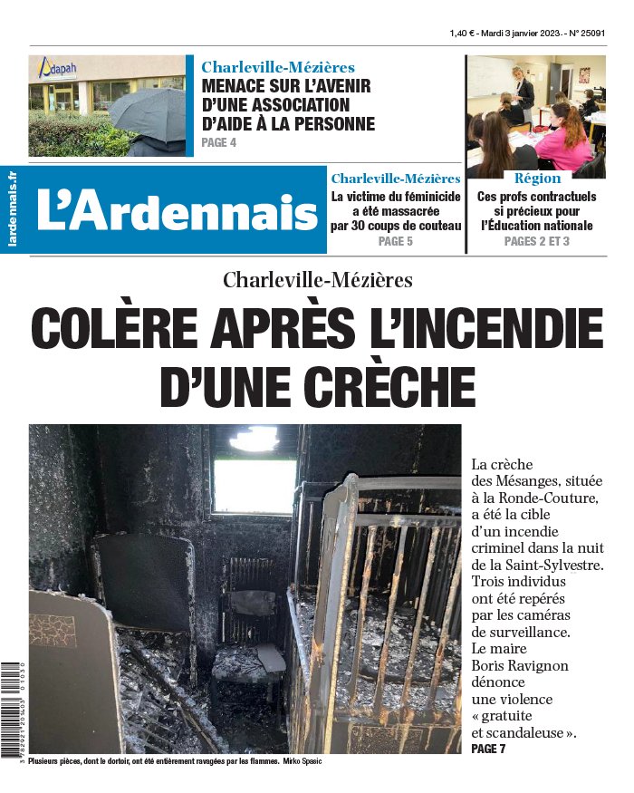 L'Ardennais N°25091 du 03 janvier 2023 à télécharger sur iPad