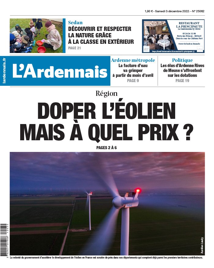 L'Ardennais N°25062 du 03 décembre 2022 à télécharger sur iPad
