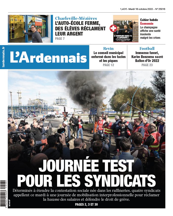 L'Ardennais N°25016 du 18 octobre 2022 à télécharger sur iPad