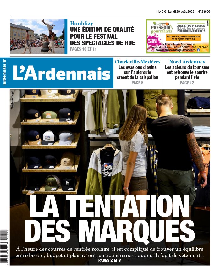 L'Ardennais N°24966 du 29 août 2022 à télécharger sur iPad