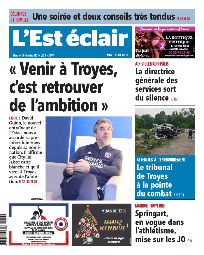 L'Est éclair N°25774 du 13 décembre 2023 à télécharger sur iPad