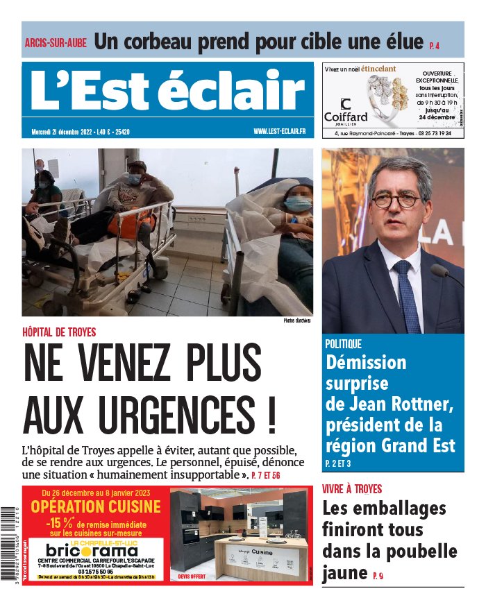 L'Est éclair N°25420 du 21 décembre 2022 à télécharger sur iPad