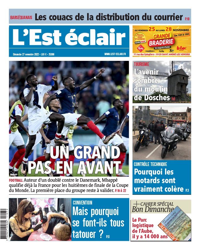 L'Est éclair N°25396 du 27 novembre 2022 à télécharger sur iPad