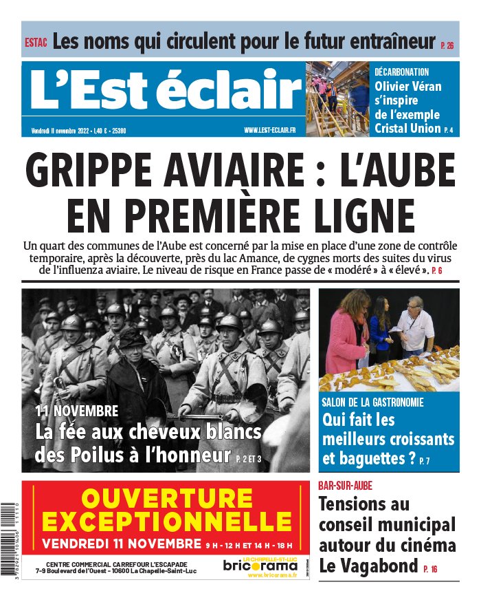 L'Est éclair N°25380 du 11 novembre 2022 à télécharger sur iPad