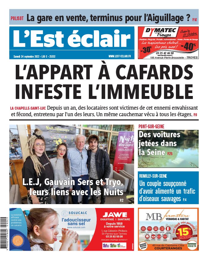 L'Est éclair N°25332 du 24 septembre 2022 à télécharger sur iPad