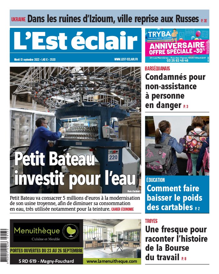 L'Est éclair N°25321 du 13 septembre 2022 à télécharger sur iPad