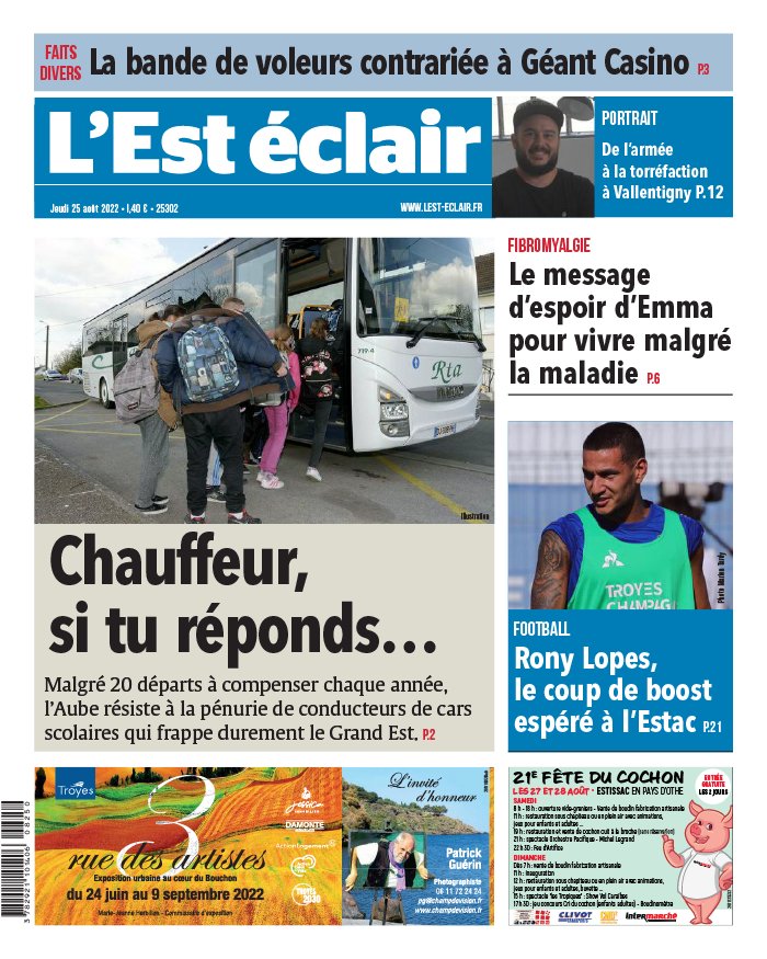 L'Est éclair N°25302 du 25 août 2022 à télécharger sur iPad