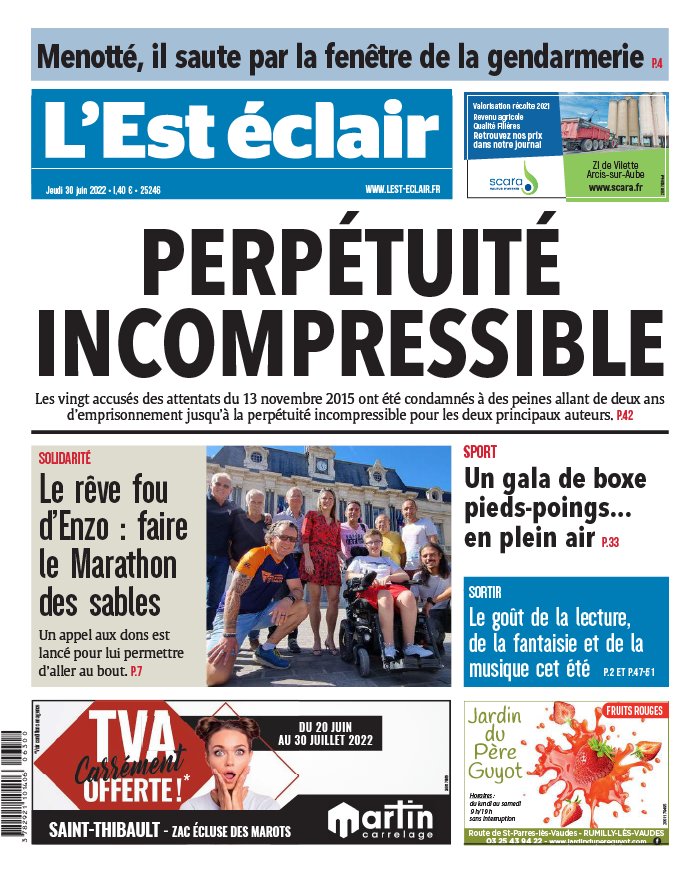 L'Est éclair N°25246 du 30 juin 2022 à télécharger sur iPad