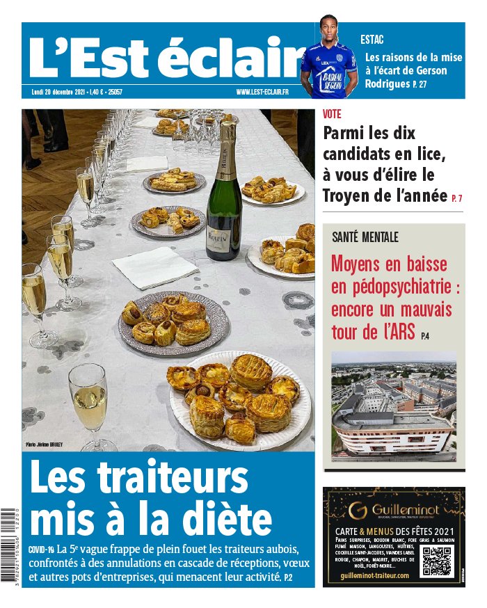 L'Est éclair N°25057 du 20 décembre 2021 à télécharger sur iPad