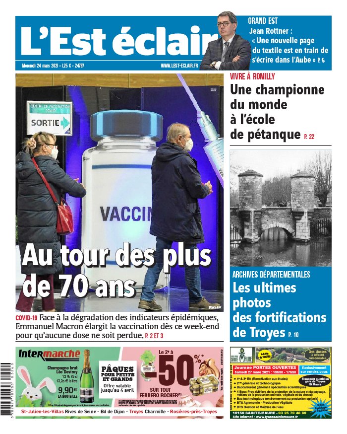 L'Est éclair N°24787 du 24 mars 2021 à télécharger sur iPad
