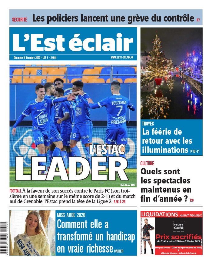 L'Est éclair N°24681 du 06 décembre 2020 à télécharger sur iPad