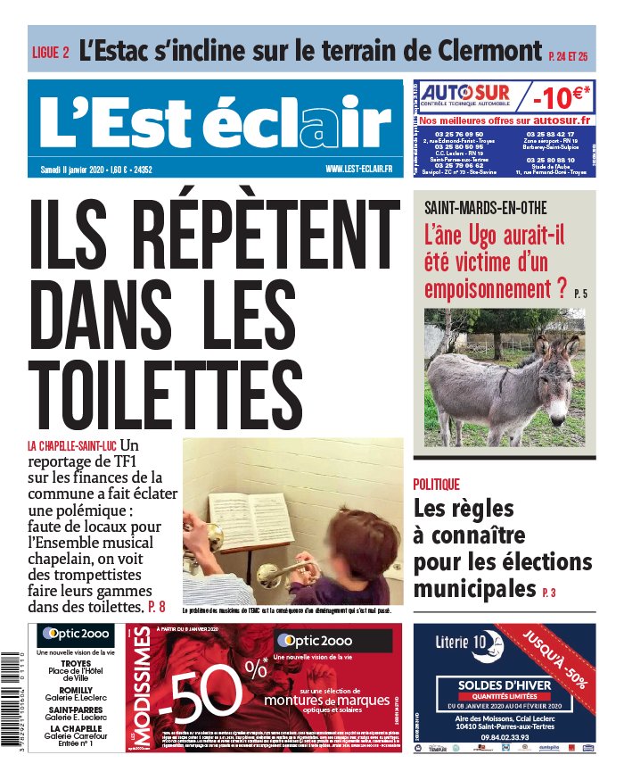 L'Est éclair N°24352 du 11 janvier 2020 à télécharger sur iPad