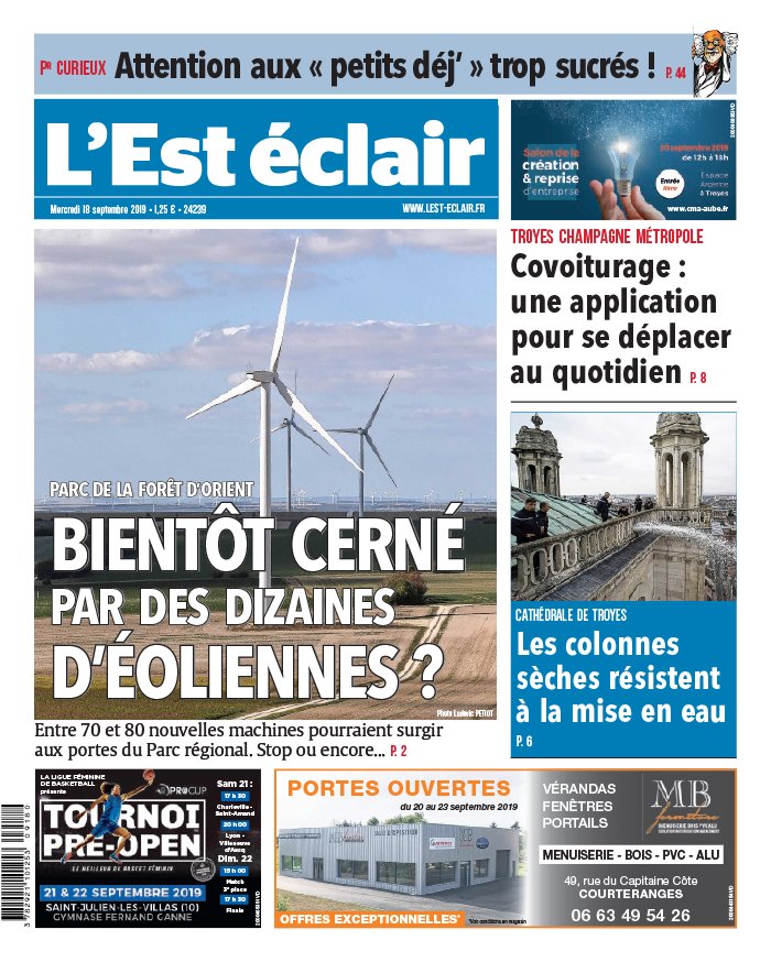 L'Est éclair N°24239 du 18 septembre 2019 à télécharger sur iPad