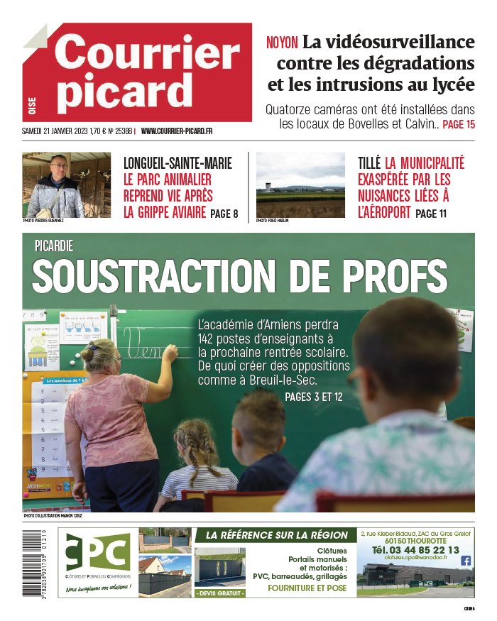 Courrier Picard N°20230121 du 21 janvier 2023 à télécharger sur iPad