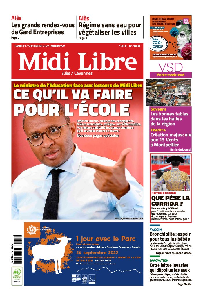 Midi Libre N°20220917 du 17 septembre 2022 à télécharger sur iPad